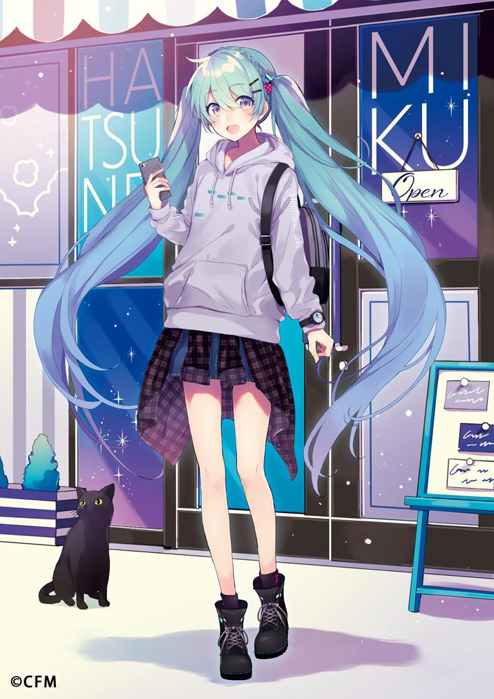 saine, hatsune miku, vocaloid, commentary request, official art, 1girl ...