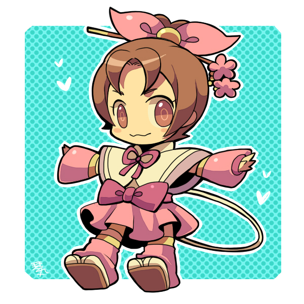 Kotorai Oichi Sengoku Musou Sengoku Musou 1girl Blush Stickers Bow Brown Eyes Brown