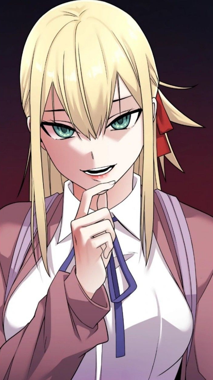 yoo da-hee, webtoon character na kang lim, 1girl, blonde hair, blush ...