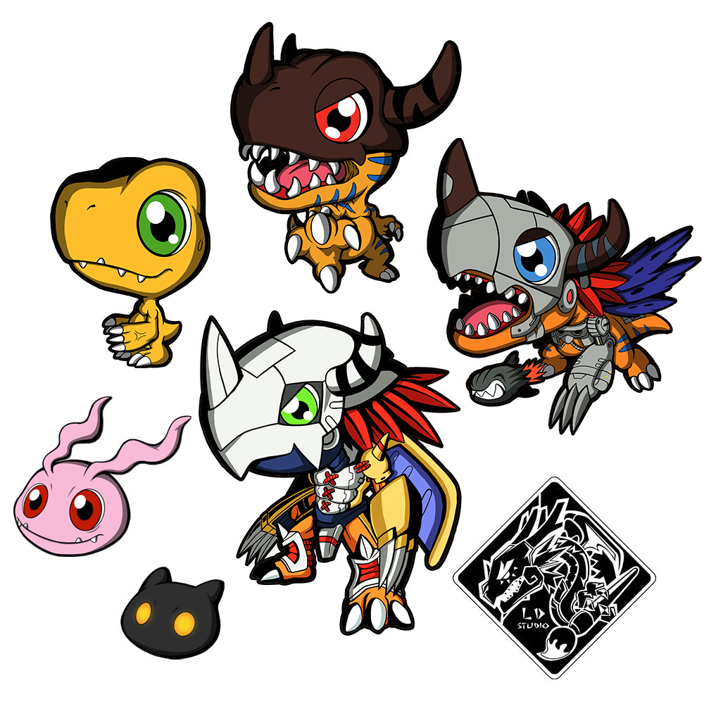 agumon, botamon, greymon, koromon, metalgreymon, wargreymon, digimon ...