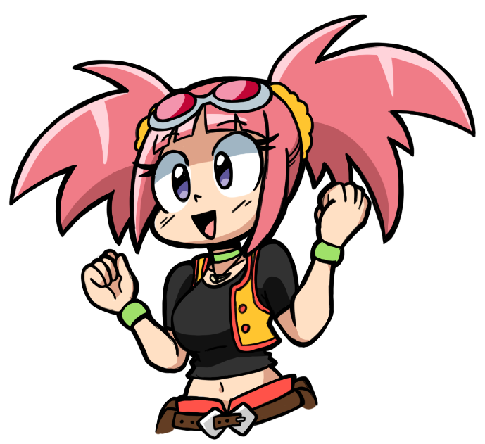 Tatsuno Malm Dinosaur King Belt Breasts Happy Jacket Pink Hair Purple Eyes Smile