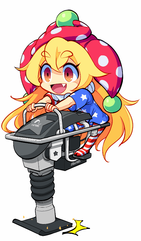 Ranka Tonbo Clownpiece Touhou Animated Animated Looping Animation 1girl D