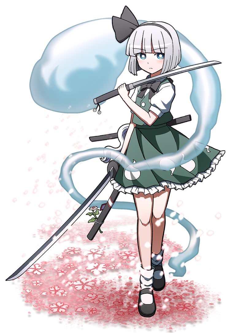Hoshii 1213 Konpaku Youmu Konpaku Youmu Ghost Touhou 1girl Black