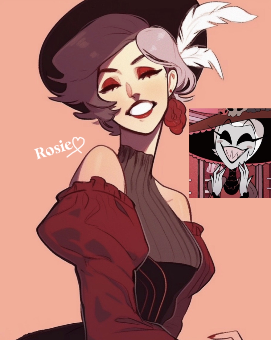 Rosie Hazbin Hotel Hazbin Hotel 1girl Bare Shoulders Breasts Closed Eyes Demon Girl