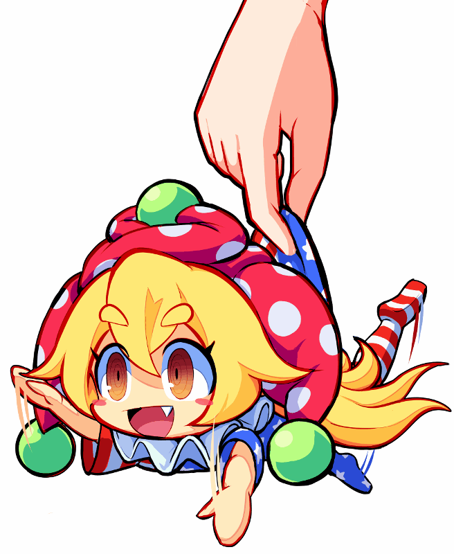 Ranka Tonbo Clownpiece Touhou Animated Animated Looping Animation 1girl 1other D
