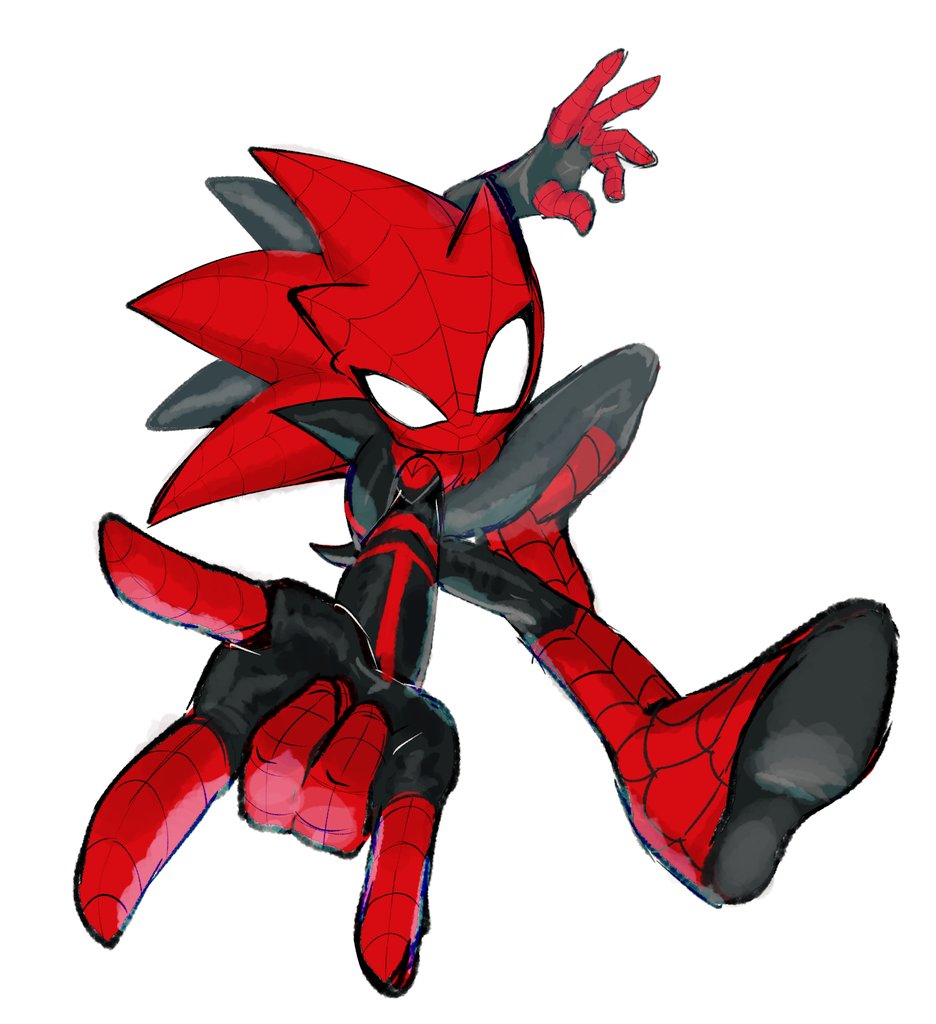 Usa37107692 Sonic The Hedgehog Spider Man Marvel Sonic Series Spider Man Into The Spider