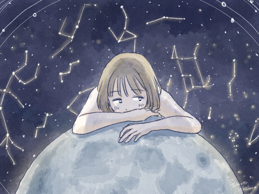 Original Annotated Commentary Request Highres 1girl Andromeda Constellation Big Dipper