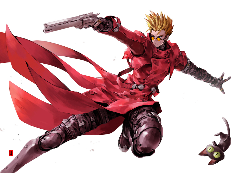 harymachinegun, kuroneko (trigun), vash the stampede, trigun, highres ...