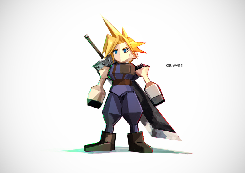 k-suwabe, cloud strife, final fantasy, final fantasy vii, 1990s (style ...