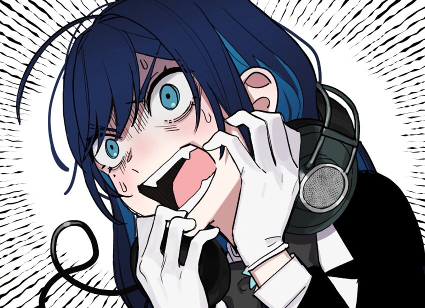 ado (utaite), chando (ado), highres, 1girl, black bow, black bowtie ...