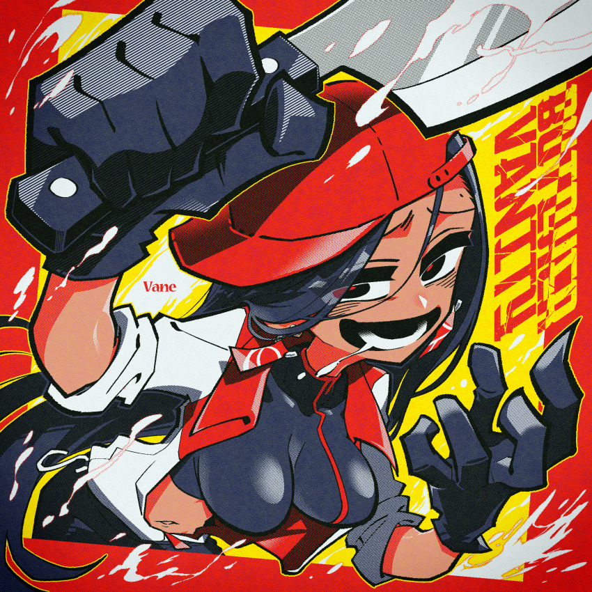 Dedeen Synthesizer V Highres 1girl Backwards Hat Baseball Cap Black Eyes Black Gloves