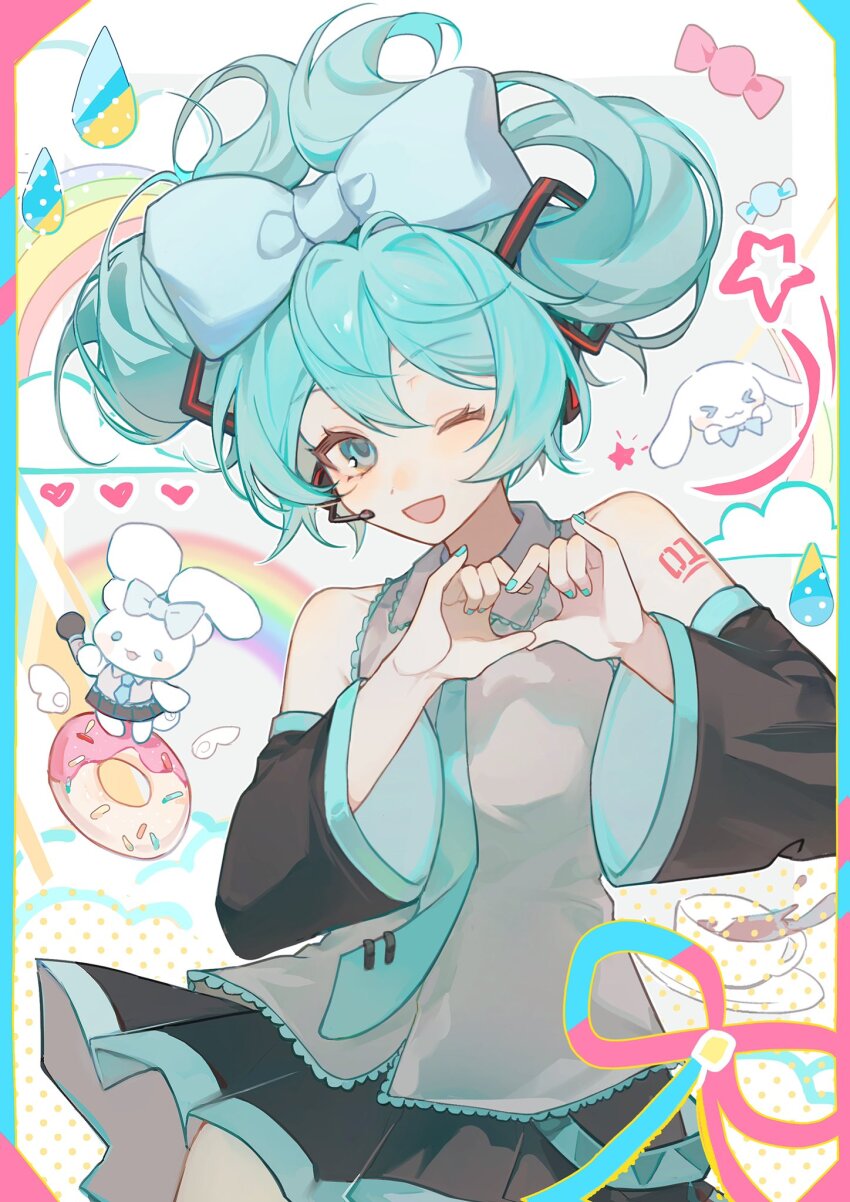 Hisakawa Sora Cinnamoroll Hatsune Miku Sanrio Vocaloid Highres