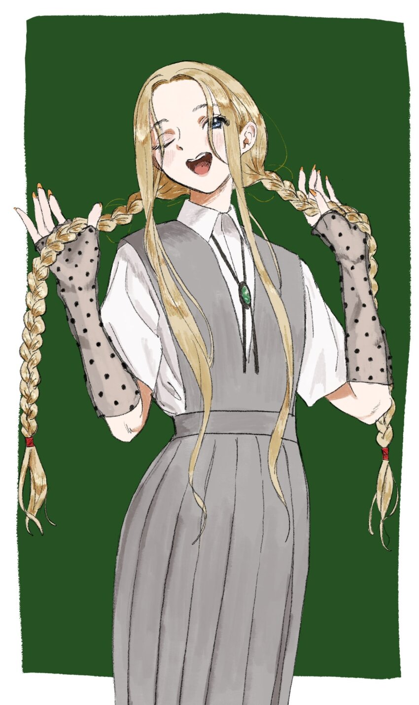 Gomibako Gomibako Price Original Highres 1girl Arm Warmers Blonde Hair Blue Eyes Blush