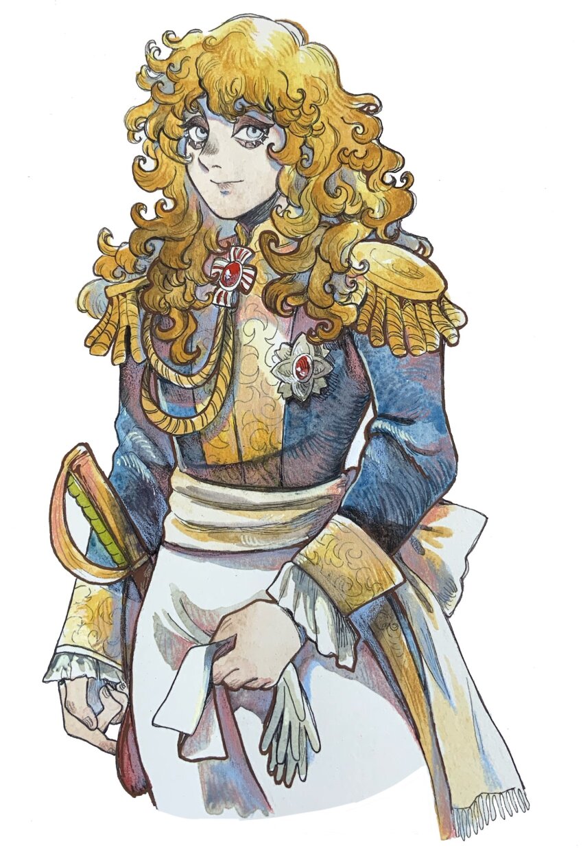 kuropin, oscar francois de jarjayes, versailles no bara, highres, 1girl ...