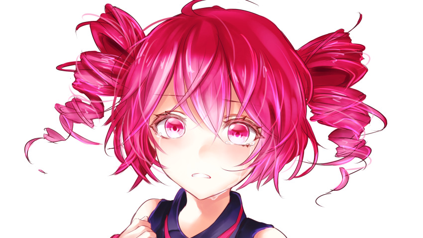 kasane teto, utau, highres, 1girl, ahoge, bare shoulders, blush ...