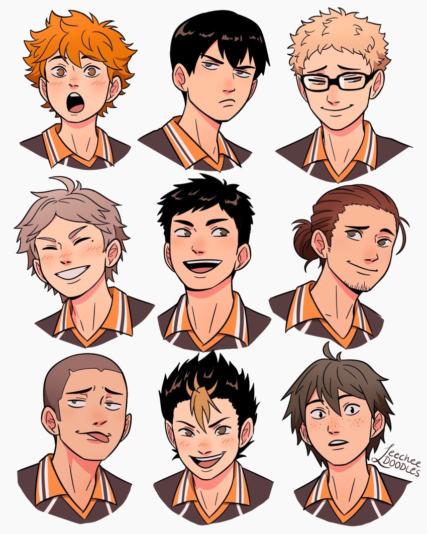 Azumane Asahi Hinata Shouyou Kageyama Tobio Nishinoya Yuu Sawamura
