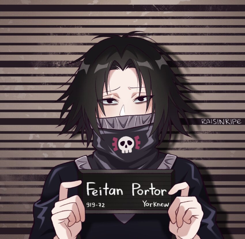 feitan portor, hunter x hunter, highres, 1boy, bandana, bandana over ...