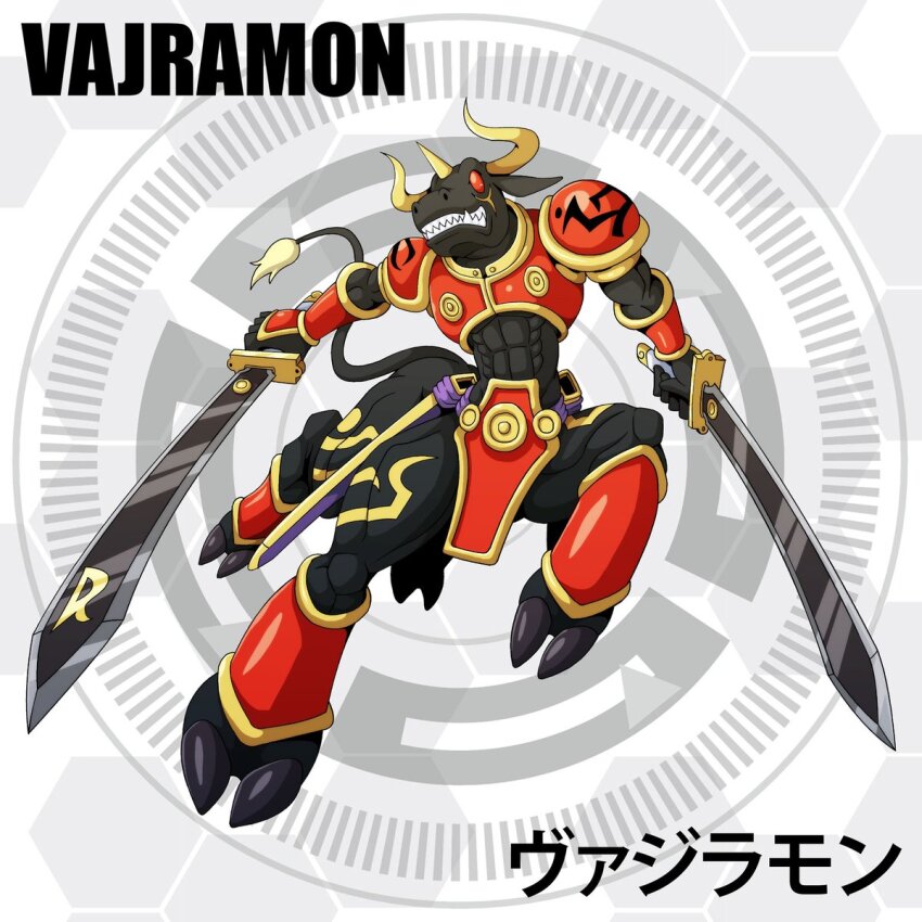 vajramon, digimon, armor, claws, deva (digimon), digimon (creature ...
