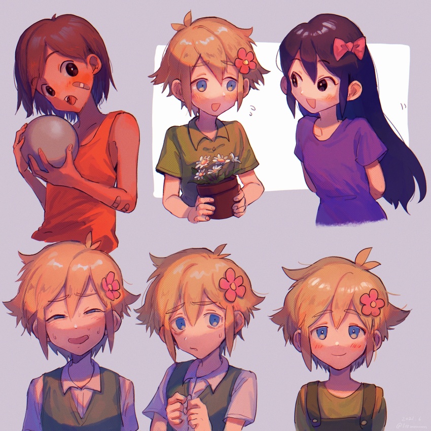 hyaku (momongamomomo), aubrey (faraway) (omori), aubrey (omori), basil (faraway) (omori), basil ...