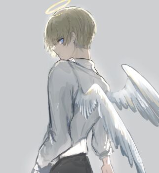 gawako, original, absurdres, highres, angel wings, black background ...
